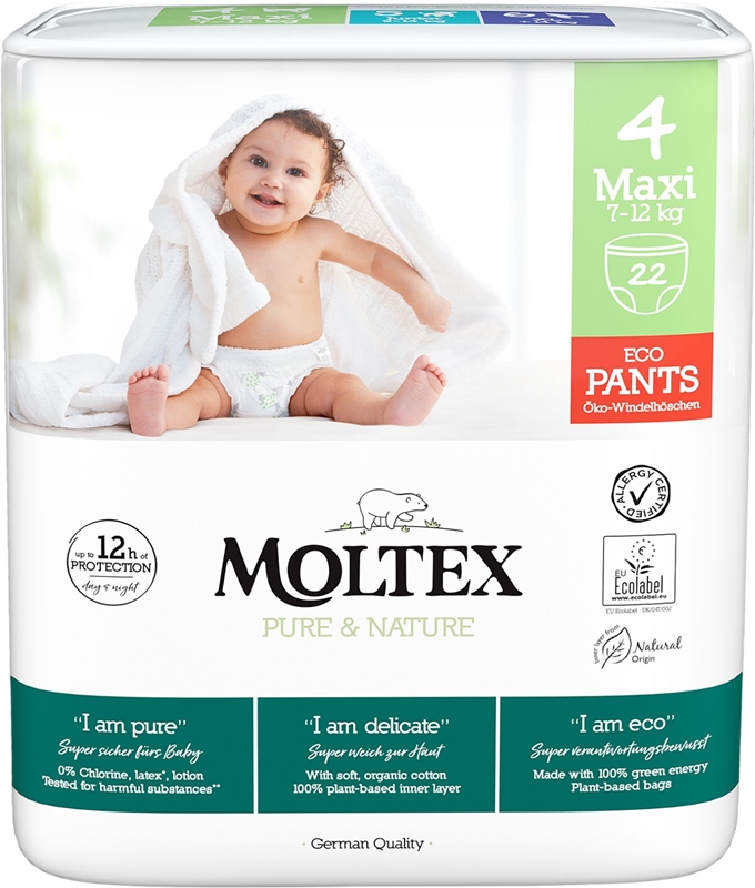 Moltex Pure & Nature Maxi Size 4 disposable nappy pants | notino.ie