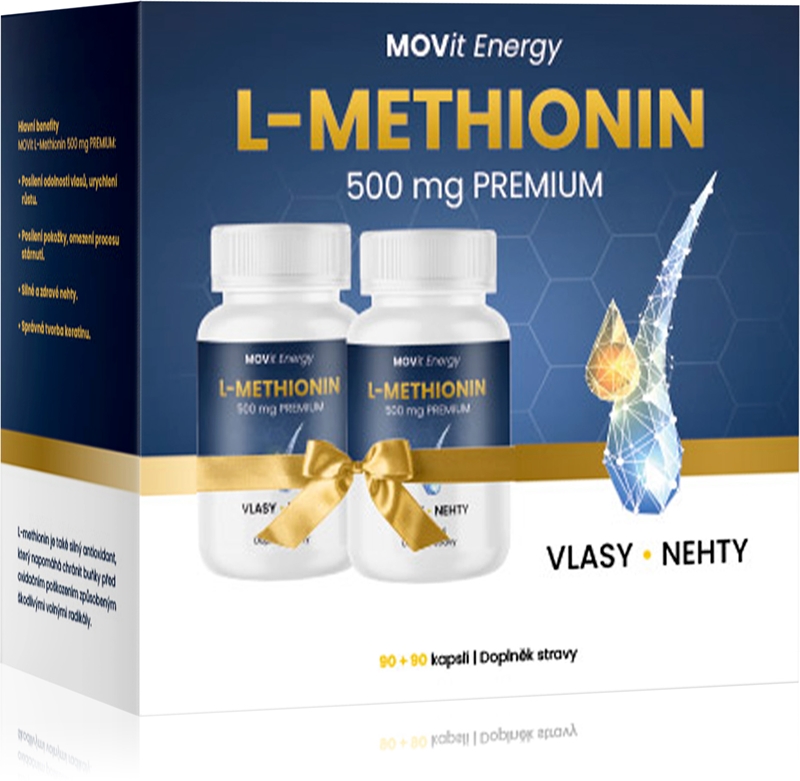 Movit Energy L-Methionin PREMIUM 500mg kapsuly pre krásne vlasy a ...