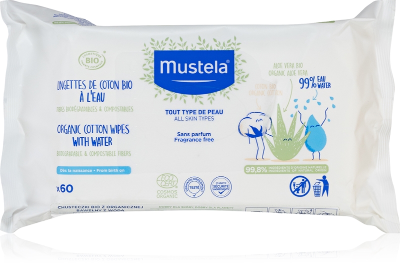Mustela BIO Organic Cotton Wipes Baby Wipes | notino.ie