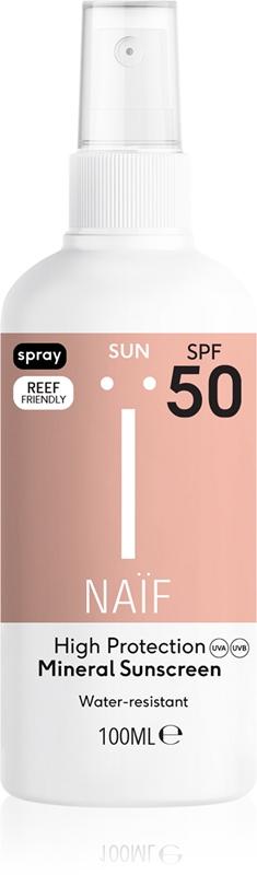 Naif Sun Mineral Sunscreen SPF 50 Beskyttende solcreme på spray SPF 50 ...