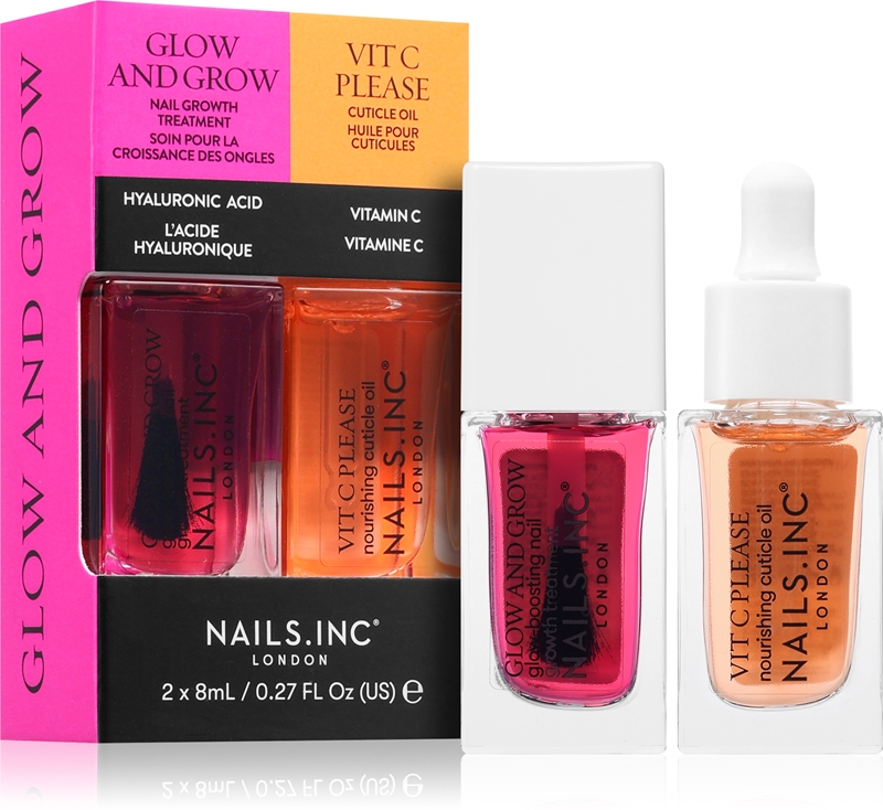 Nails Inc. Glow and Grow & Vit C Please sada lakov na nechty (s ...