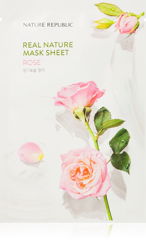 NATURE REPUBLIC Real Nature Rose Mask Sheet Atdzīvinoša auduma maska ...