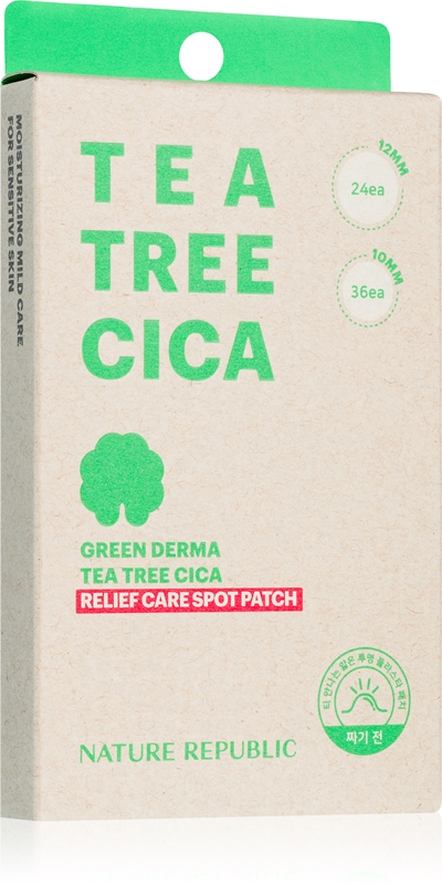 NATURE REPUBLIC Green Derma Tea Tree Cica Relief Care Spot Patch tiras ...