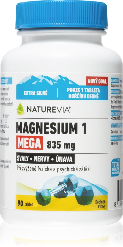 NatureVia Magnesium 1 Mega 835mg tablety s vysokým obsahom horčíka ...