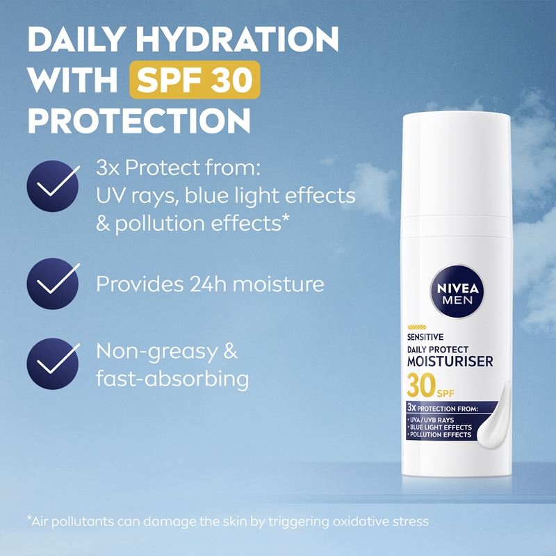 NIVEA MEN Sensitive hydrating day cream SPF 30 | notino.co.uk