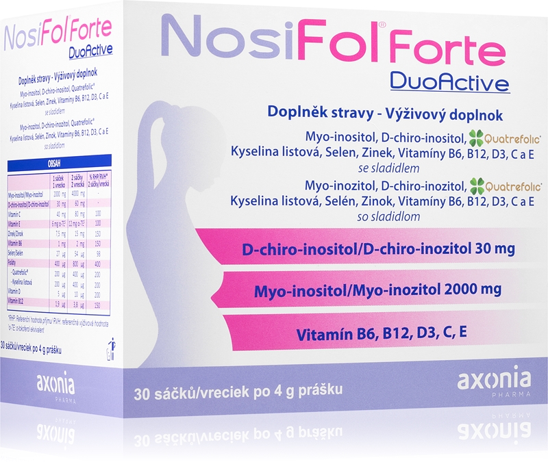 Nosifol Forte DuoActive výživový doplnok na podporu plodnosti | notino.sk