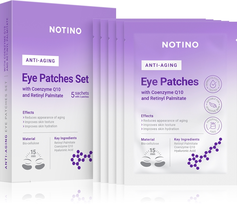 Notino Anti-Aging Bio-Cellulose Eye Patches Set with Coenzyme Q10 and ...