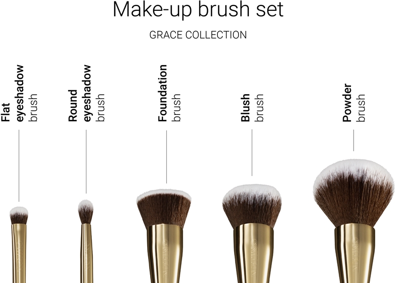 Notino Grace Collection Make-up brush set with cosmetic bag | Livrare ...
