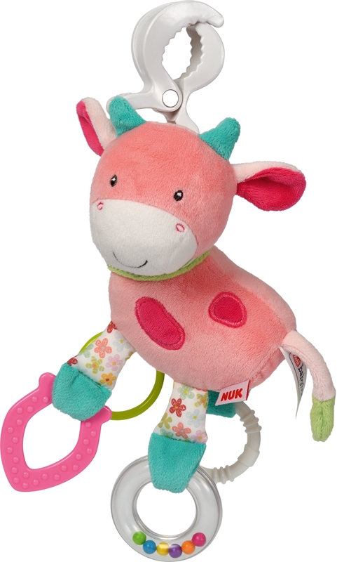 NUK Happy Farm Cow soft snuggly toy with clip | notino.ie