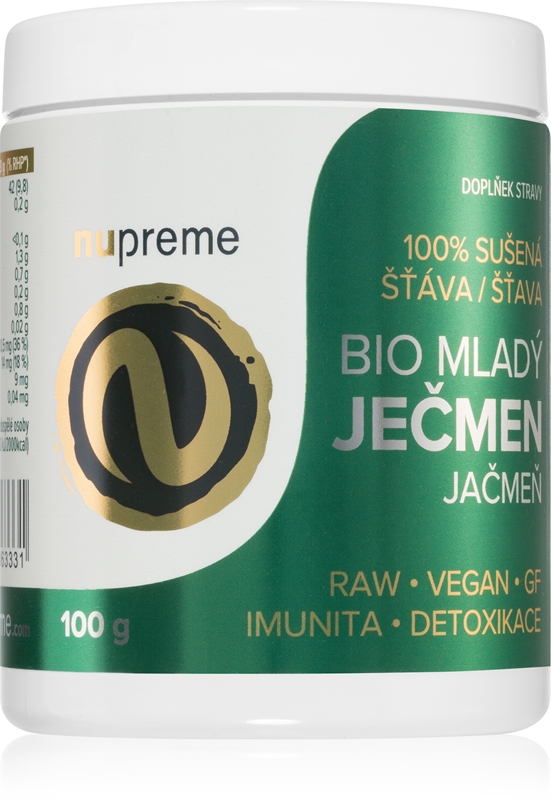 Nupreme Mladý jačmeň BIO prášok v BIO kvalite na detoxikáciu organizmu ...