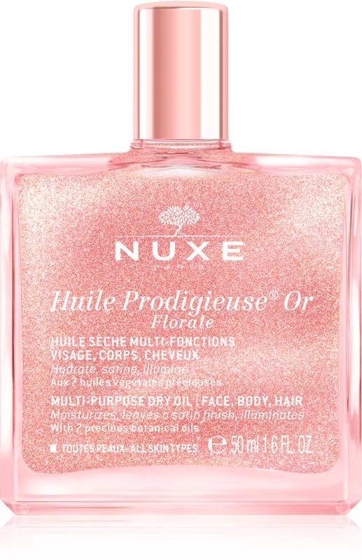 Nuxe Huile Prodigieuse Or Florale Multi-Function Dry Oil with Shimmer for face, body and hair ...