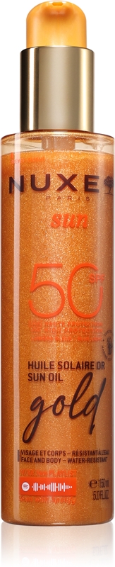 Nuxe Sun Sun Oil Gold SPF 50 універсальна олійка для засмаги для тіла ...