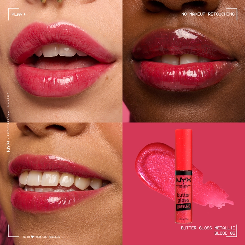 NYX Professional Makeup Butter Gloss Metallic metallic lip gloss ...