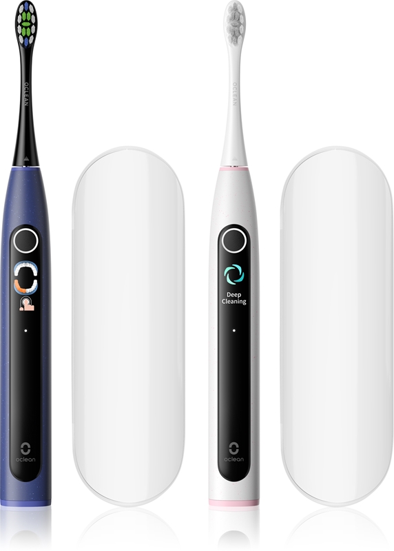 Oclean X Lite Set Duo pack sonický zubní kartáček DUO BALENÍ s cestovním pouzdrem Dark Blue+Grey ...