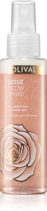 Olival Rose Glow spray iluminador para rosto e corpo com glitter ...