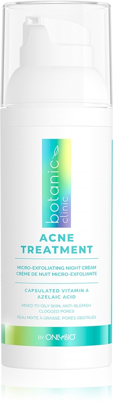 OnlyBio Botanic Clinic Acne Treatment nawilżający krem na noc do skóry ...