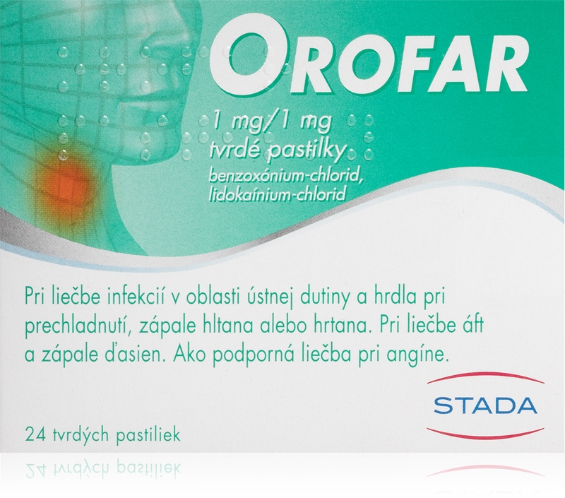 Orofar Orofar s lidokainom pastilky na bolesť v krku | notino.sk