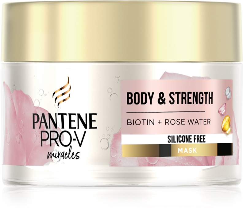 Pantene Body & Strength Rose Water hair mask for fine to normal hair ...