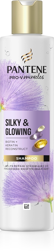 Pantene Pro-V Miracles Silky & Glowing atnaujinamojo poveikio šampūnas su keratinu | notino.lt