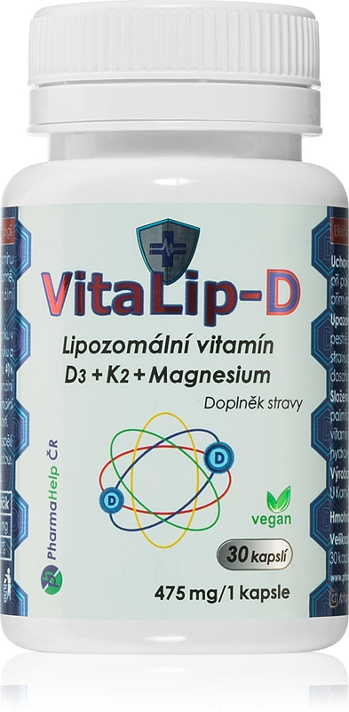 PharmaHelp VitaLip-D - lipozomální vitamín D3+K2+Mg kapsle pro podporu ...