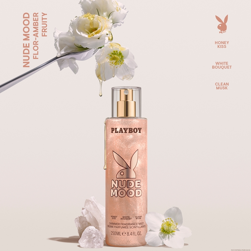 Playboy Nude Mood Body Spray with glitter for women | notino.ie