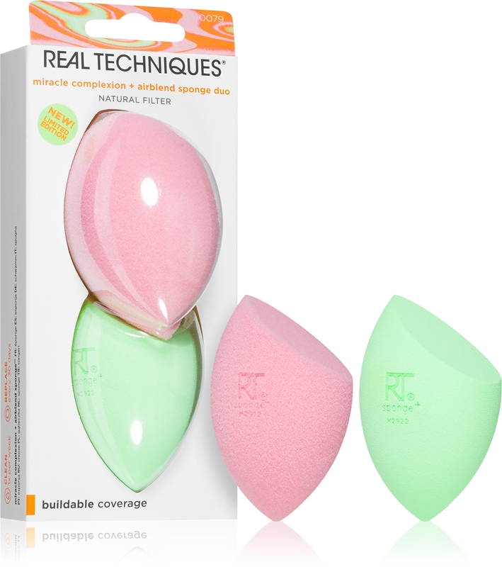 Real Techniques Orange Crush sponges for the face | notino.ie