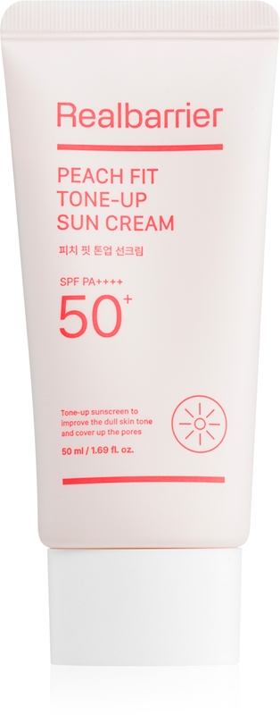 Real Barrier Peach Fit Tone-Up Sun Cream protective tinted cream for ...