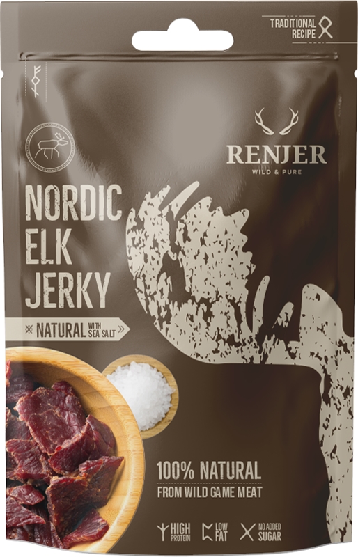 RENJER Nordic Elk Jerky Sea Salt sušené mäso los | notino.sk