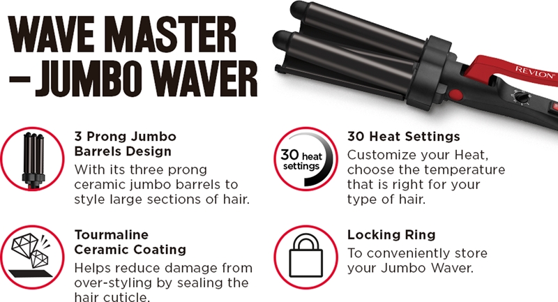 Revlon Beauty Wave Master Jumbo Kolme toruga lokitangid | notino.ee