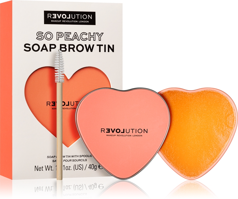 Revolution Relove So Peachy Soap Brow Tin eyebrow pomade with brush ...