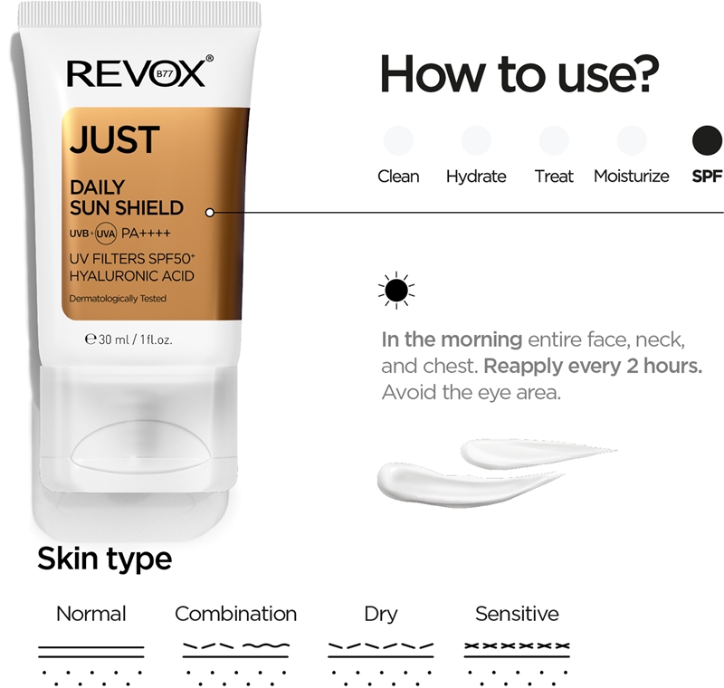 Revox B77 JUST Daily Sun Shield creme protetor da pele SPF 50+ | notino.pt
