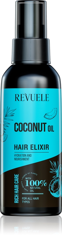 Revuele Coconut Oil Hair Elixir elixir sem enxaguar para finalização ...