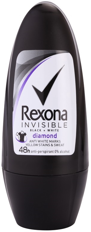 Rexona Invisible on Black + White Diamond Antiperspirant Roll-On ...