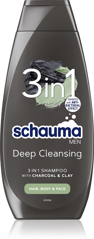 Schwarzkopf Schauma MEN Shampoo mit Aktivkohle für Gesicht, Körper und ...