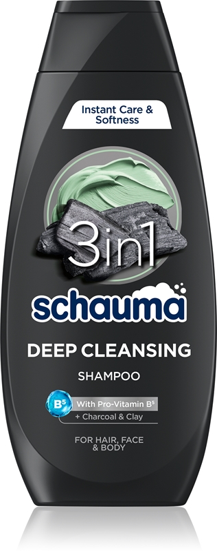 Schwarzkopf Schauma MEN shampoo with activated charcoal for face, body ...