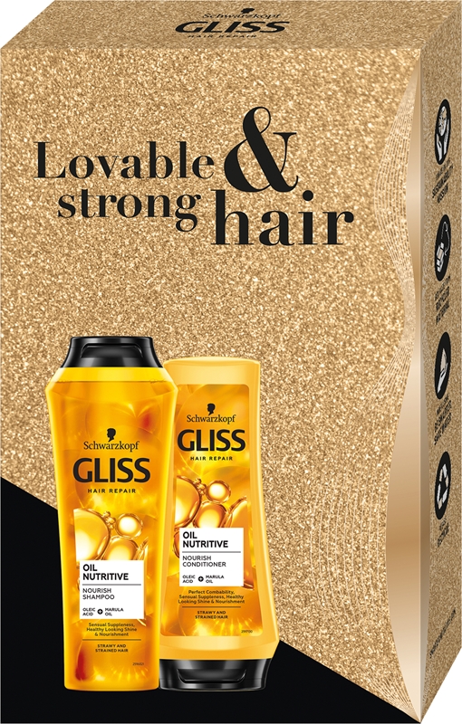 Schwarzkopf Gliss Oil Nutritive Gift Set (for unruly and frizzy hair ...