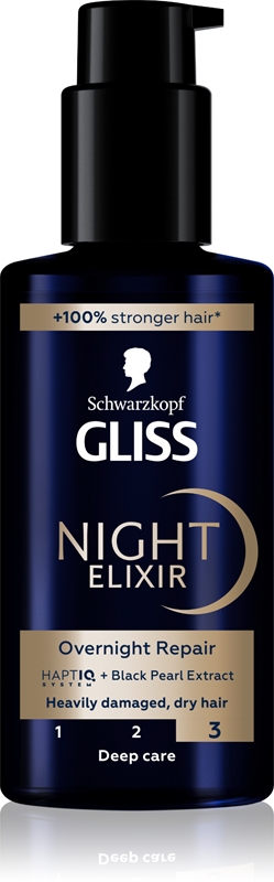 Schwarzkopf Gliss Night Elixir élixir sans rinçage pour cheveux abîmés ...