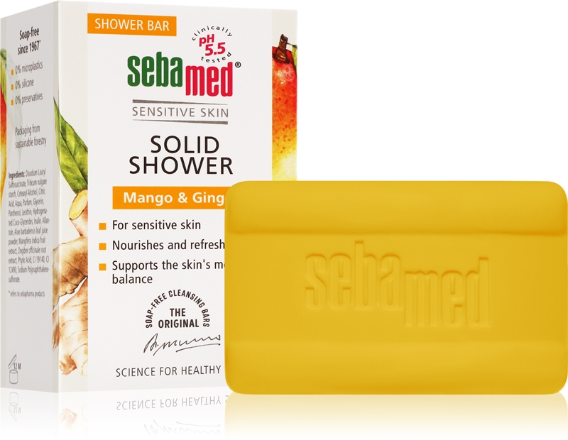 Sebamed Sensitive Skin Solid Shower syndet pre výživu a hydratáciu ...