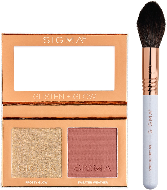 Sigma Beauty Glisten + Glow Cheek Duo Blush with Illuminator with brush ...