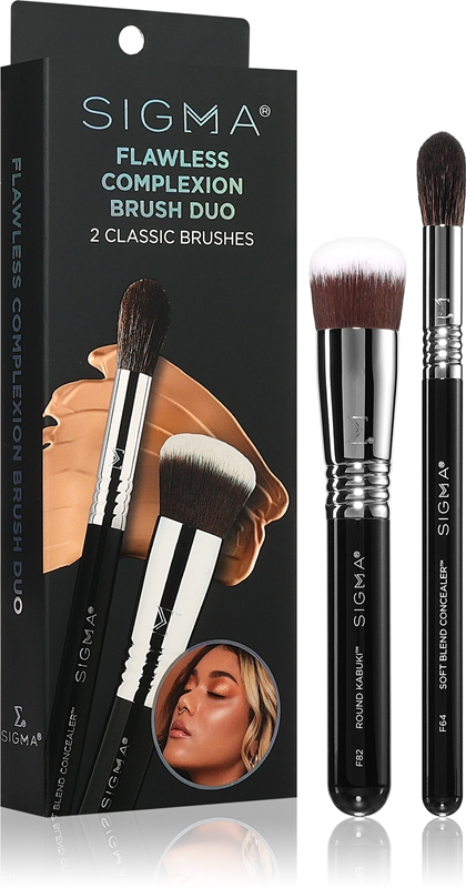 Sigma Beauty Brush Duo Flawless Complexion Brush Set for the perfect ...