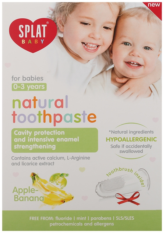 Splat Baby pasta de dentes natural com escova de massagem para crianças ...