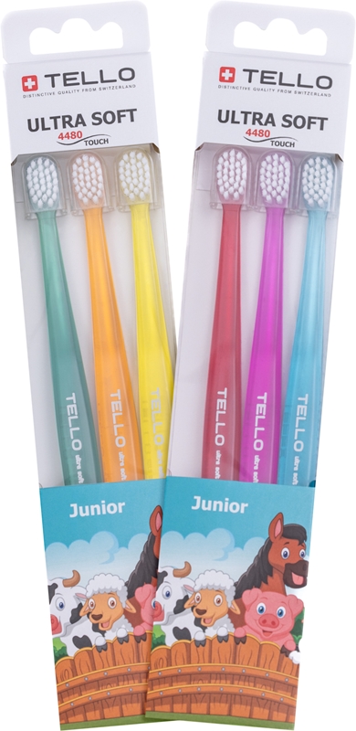TELLO 4480 Junior 3pack Tandborste för barn | notino.se