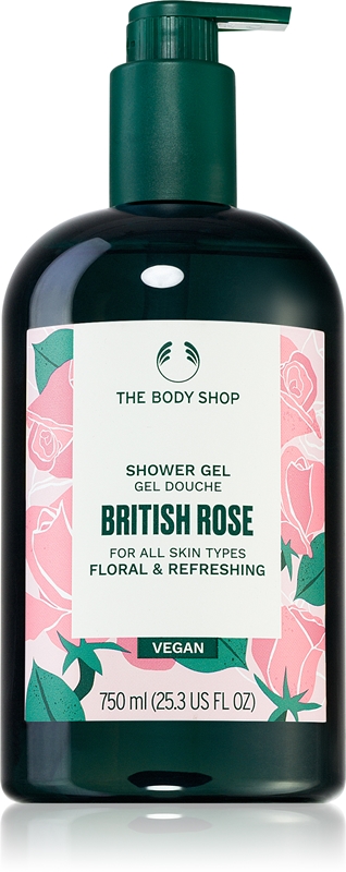 The Body Shop British Rose Shower Gel Moisturizing Shower Gel vegan ...