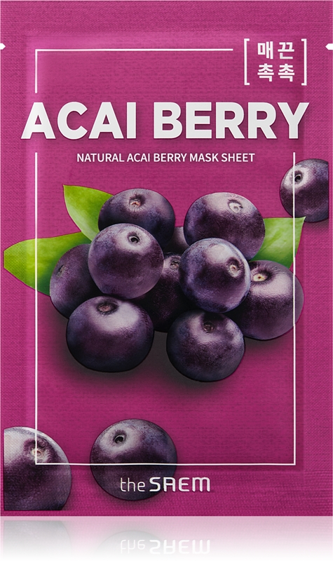 The Saem Natural Mask Sheet Acai Berry Brightening and Revitalising ...