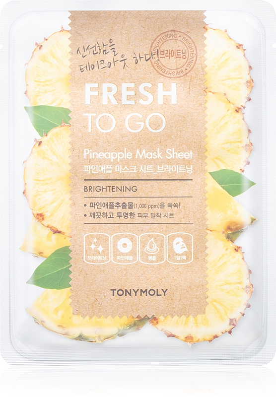 TONYMOLY Fresh To Go Pineapple Máscara em folha com efeito iluminador ...