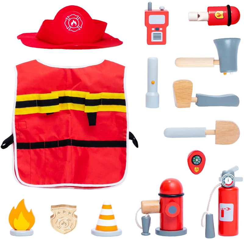 UMU® Roleplay Firefighter Set aktiviteter legetøj af træ | notino.dk