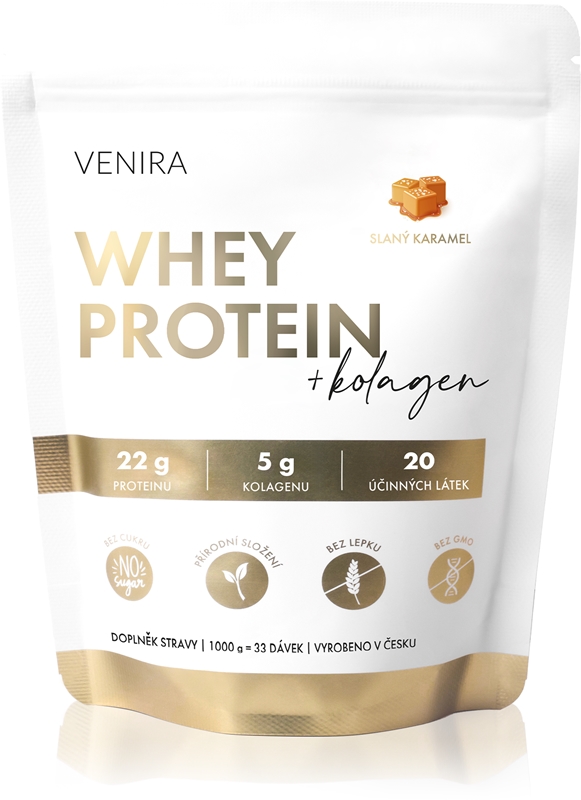 Venira Whey protein + kolagen prášek na přípravu nápoje pro podporu ...