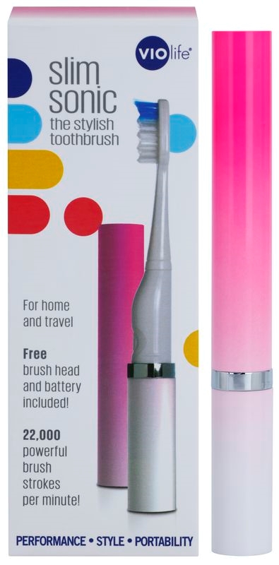 Violife Slim Sonic Cotton Candy Battery-Powered Sonic Toothbrush with ...