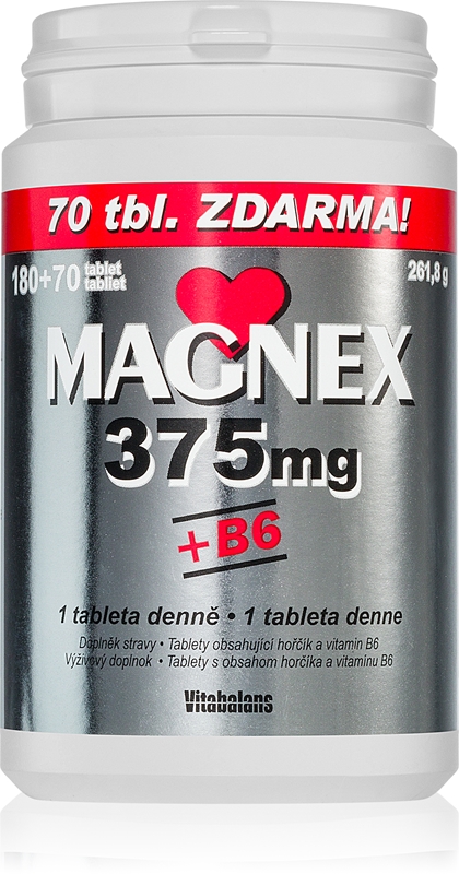 Vitabalans Oy Magnex 375 mg + B6 tablety pro podporu zdraví nervové ...