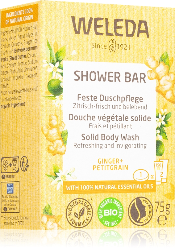 Weleda Shower Bar Ginger Bar Soap with ginger | notino.ie